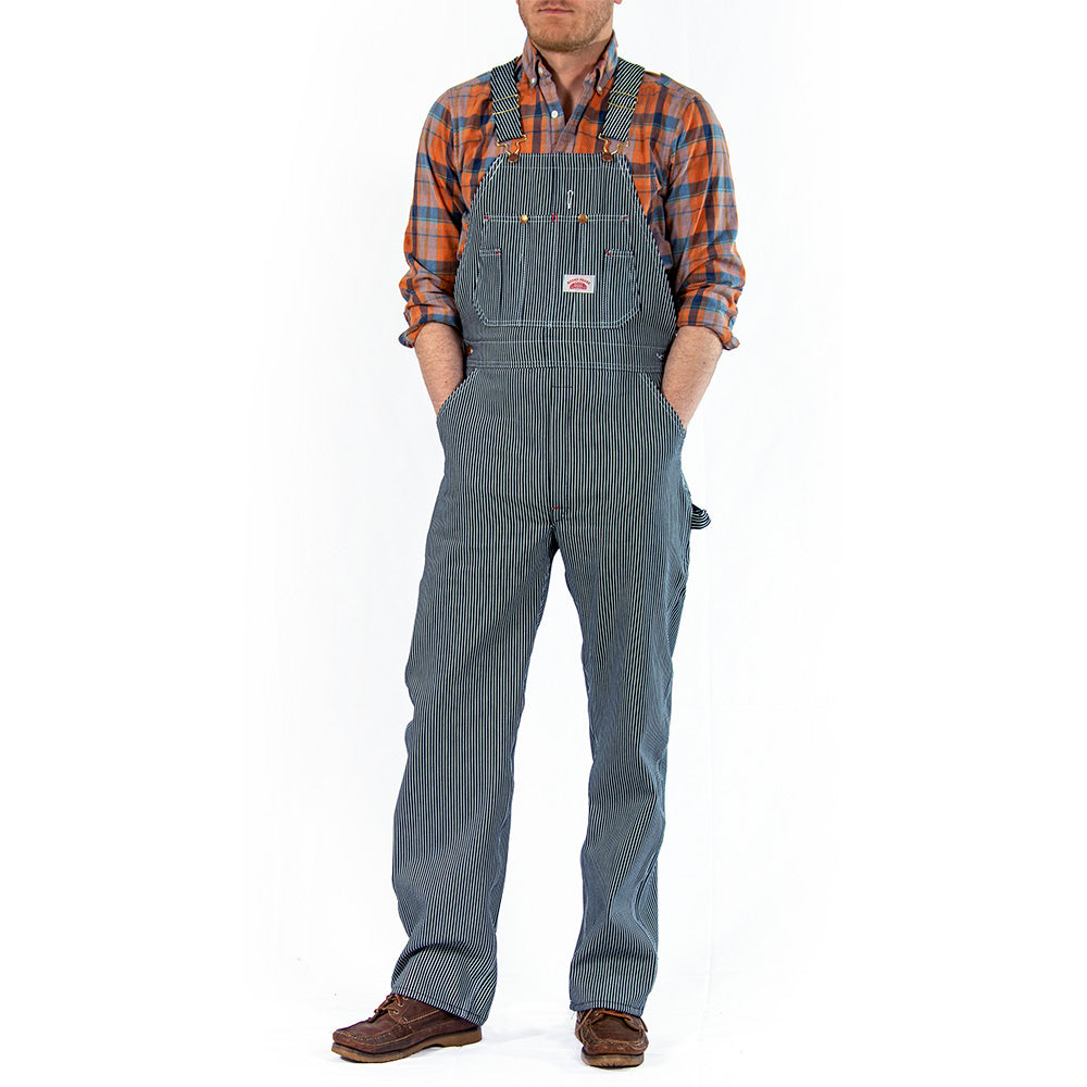 #45 Hickory Stripe Bib Overalls - IRREGULARS – Round House Outlet